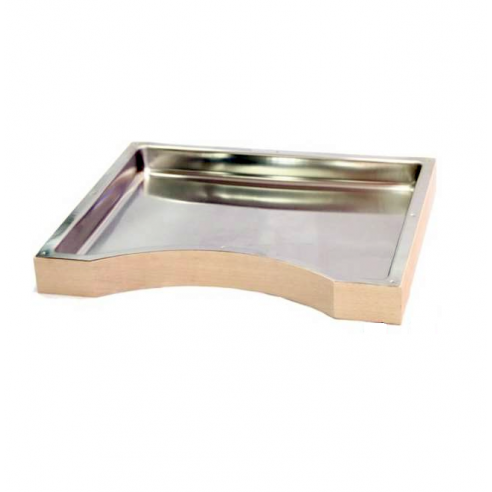 Curved stainless steel drawer